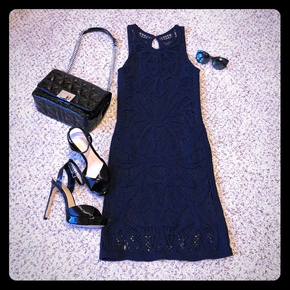 Gianni Bini | Dresses | Brand Blue Crochet Gianni Bini Dress | Poshmark